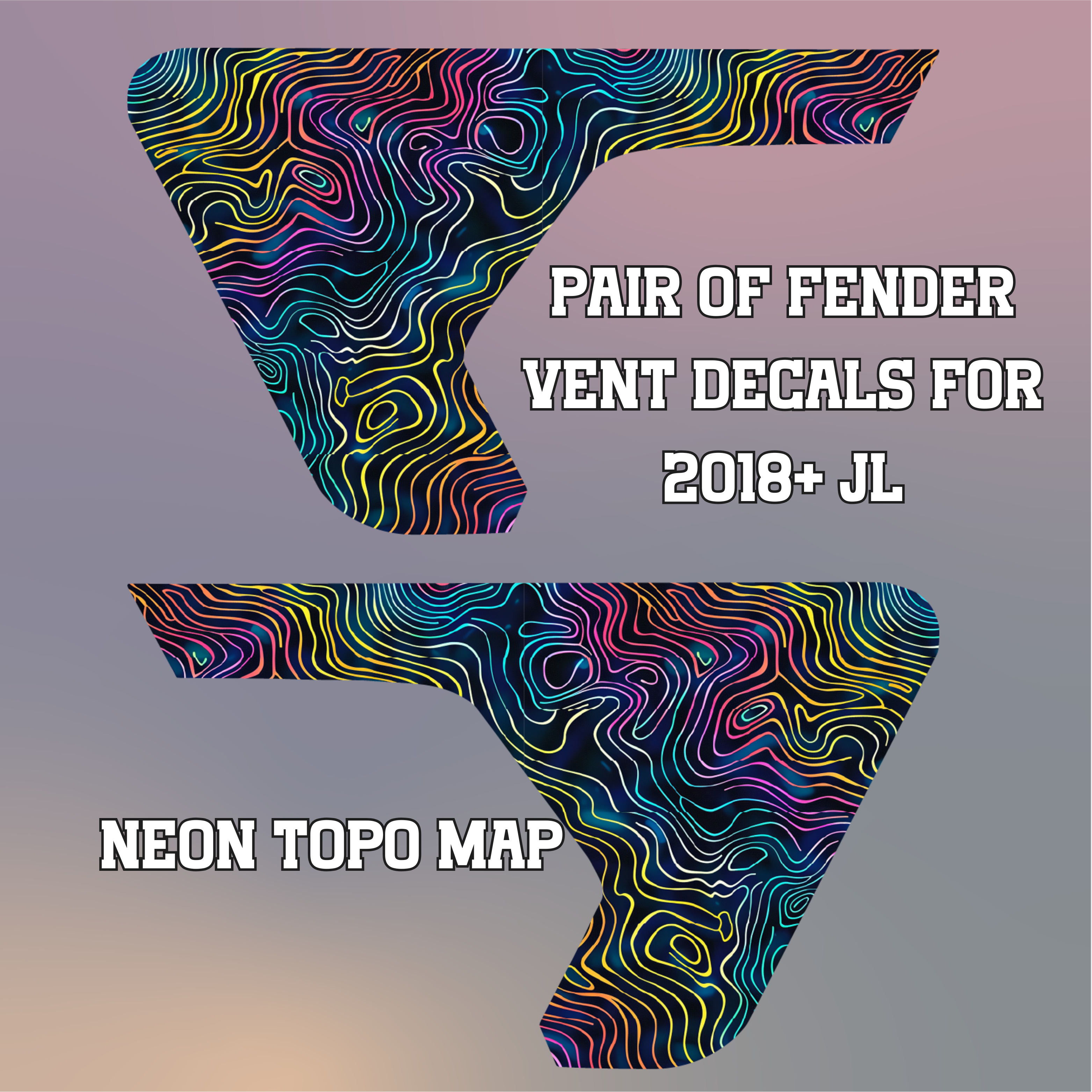 Colorful Topographical Map Fender Vent Decals – Divided We Fall